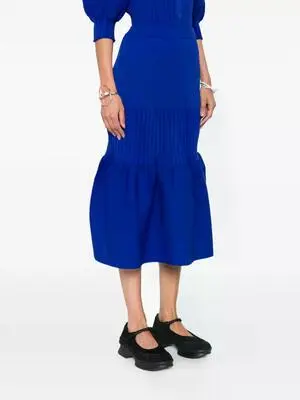 CFCL Ribbed-knit Ruffled Midi Skirt
