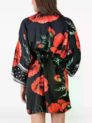 MAZZEI Poppy-print Mini Dress With Belt