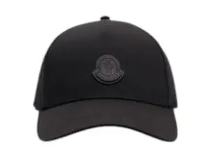 Moncler Logo Patch Baseball Cap - Black