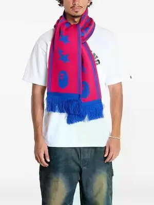A BATHING APE Logo-jacquard Scarf - Pink
