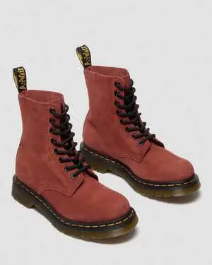 Dr. Martens 1460 Pascal Nubuck Leather Boots - Red