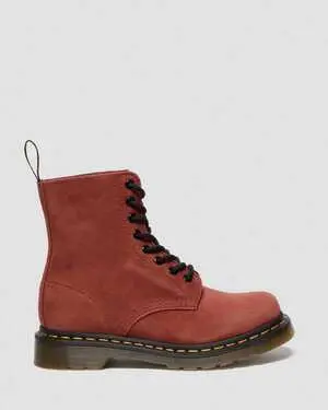 Dr. Martens 1460 Pascal Nubuck Leather Boots - Red