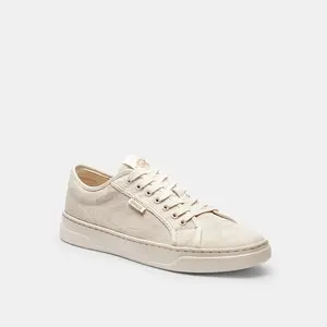 COACH OUTLET Coach Canvas Signature Print Lace Up Sneakers - Chalk