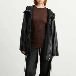 Rick Owens Zip Front Hooded Jacket