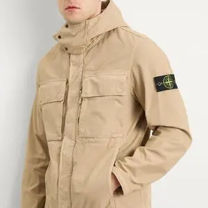 Stone Island Canvas Weave Cotton Hooded Jacket