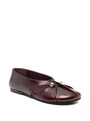 ALOHAS Cut-out Leather Ballet Flats