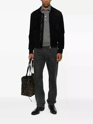 GIORGIO BRATO Flap-pocket Zip-front Suede Jacket