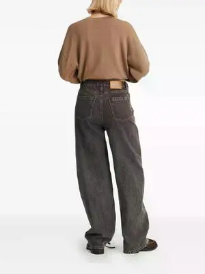 ROTATE BY BIRGER CHRISTENSEN Crew-neck Merino-cashmere Sweater - Brown