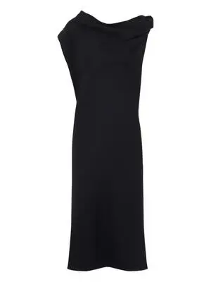 Carven Draped One-shoulder Midi Dress