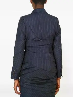 LOURDES Pinstriped Double-breasted Blazer