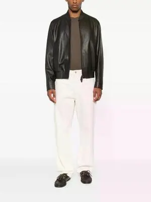 Emporio Armani Leather Bomber Jacket