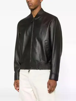 Emporio Armani Leather Bomber Jacket