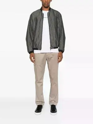 Emporio Armani Eagle-pattern Bomber Jacket - Grey