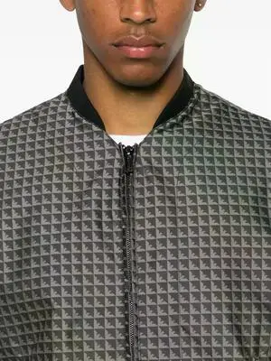 Emporio Armani Eagle-pattern Bomber Jacket - Grey