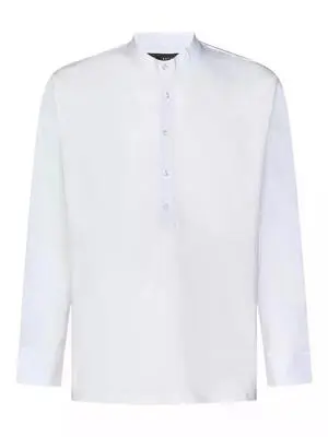 LOW BRAND Button-placket Long-sleeved T-shirt