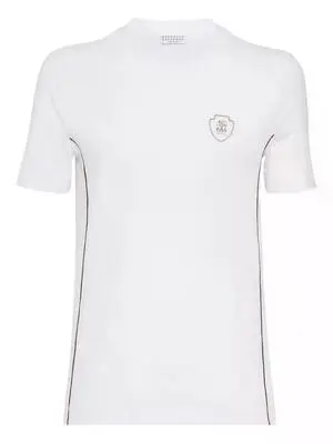 Brunello Cucinelli Logo-detail Jersey T-shirt - White