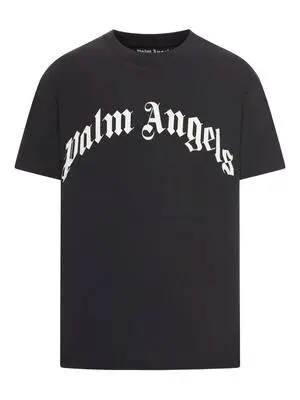 Palm Angels Curved Logo T-shirt - Black