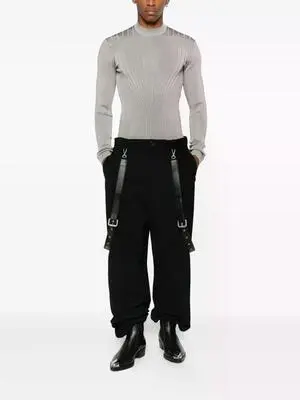 MUGLER Ribbed High-neck Sweater - Grey