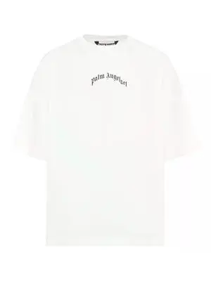 Palm Angels Curved Logo T-shirt - Neutrals