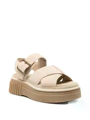 Clarks 50mm Buckle-fastening Platform Sandals - Neutrals