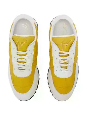 GIUSEPPE ZANOTTI Jimi Crocodile-effect Leather Sneakers - Yellow