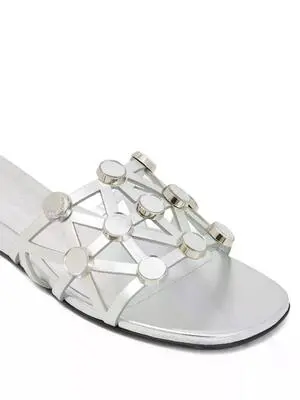 Attico Studded Sandals - Silver