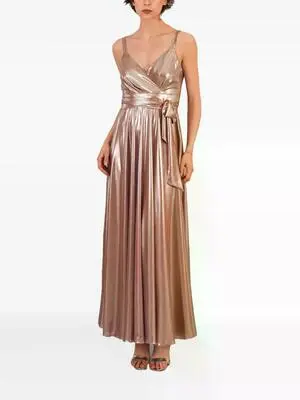LE RJTANGE Metallic Wrap Dress