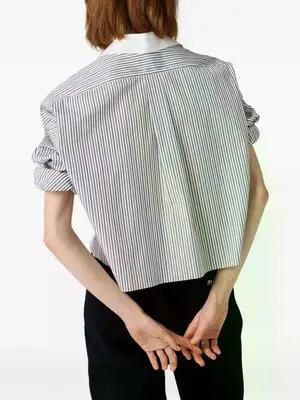 Miu Miu Striped Embroidered Shirt