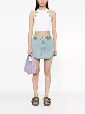 FRAME The Pleated Mini Skirt - Blue