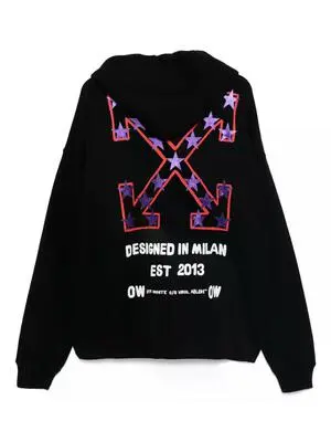 Off-White Logo-print Zip-up Hoodie