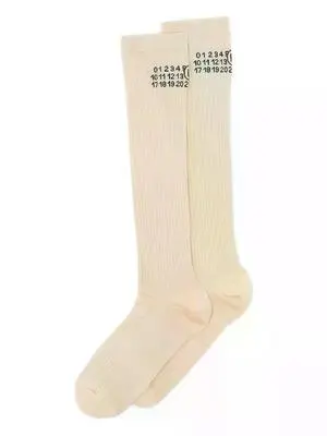 MAISON MARGIELA Ribbed Knee-high Socks - Neutrals