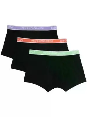 Emporio Armani 3-pack Logo-waistband Boxers - Black