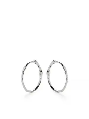 Monica Vinader 14k White Gold Small Siren Hoop Earrings - Silver