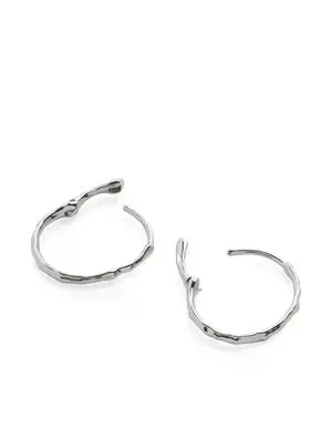 Monica Vinader 14k White Gold Small Siren Hoop Earrings - Silver