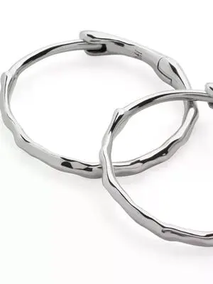 Monica Vinader 14k White Gold Small Siren Hoop Earrings - Silver