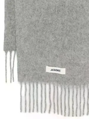 Jacquemus The Carro Fringed Scarf - Grey