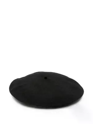 Emporio Armani Embellished Wool Beret - Black