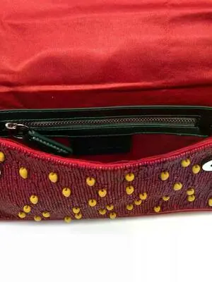 Staud Tommy Beaded Strawberry-motif Shoulder Bag - Red