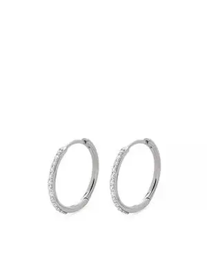 Monica Vinader 14k White Gold Small Hoop Earrings - Silver