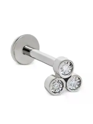 Monica Vinader 14k White Gold Diamond Cluster Single Earring