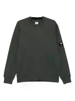 C.P. COMPANY Lens-detail Crew-neck Sweatshirt - Green