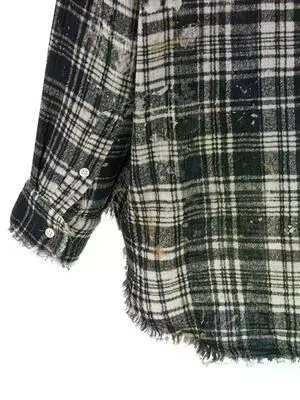 R13 Frayed Plaid Shirt