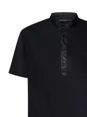 LOW BRAND Band-collar Short-sleeve Polo Shirt