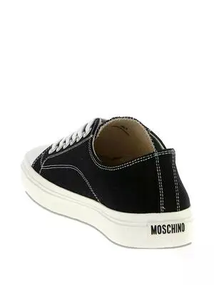 Moschino Edge Contrast-stitch Canvas Trainers - Black