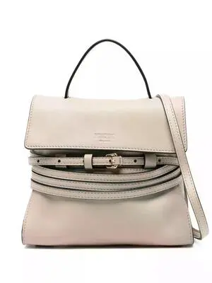 Moschino Flap-buckle Leather Bag - Grey