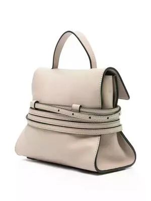 Moschino Flap-buckle Leather Bag - Grey