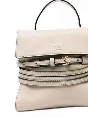 Moschino Flap-buckle Leather Bag - Grey