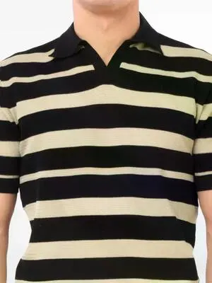 HOSIO Striped Short-sleeve Polo Shirt