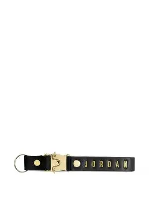 JORDAN Luxe Leather Lanyard Keyring - Black