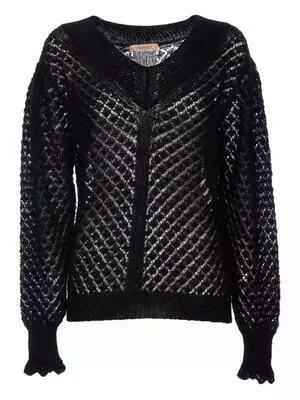 TWINSET Boat-neck Perforated Pullover